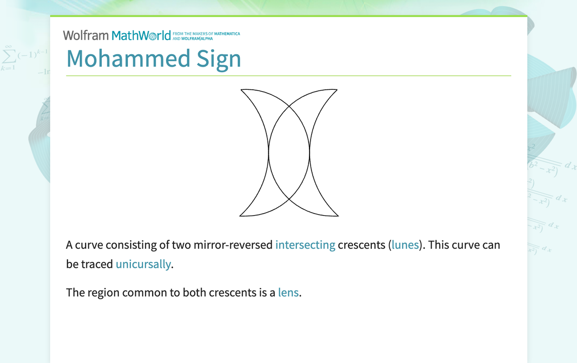 Mohammed Sign -- from Wolfram MathWorld