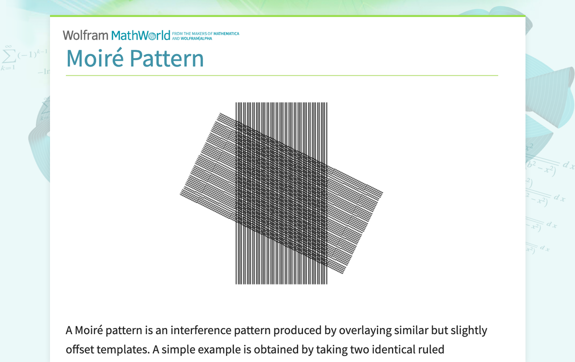 Moiré Pattern -- from Wolfram MathWorld