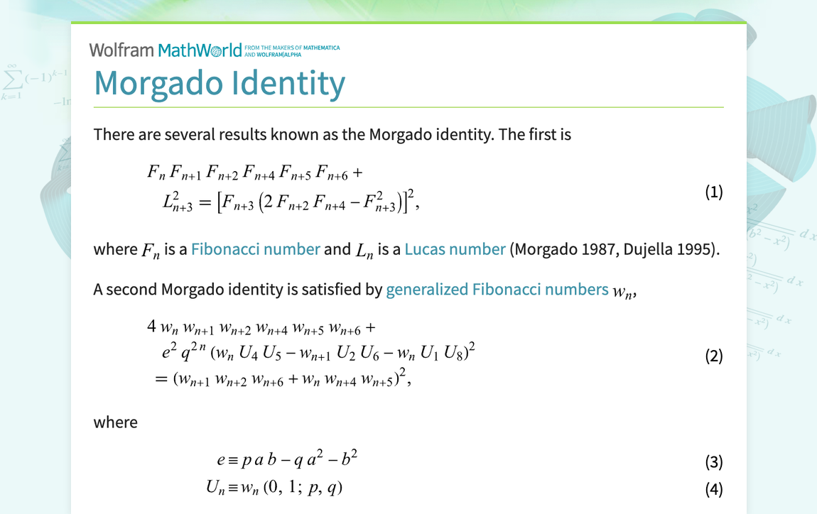 Morgado Identity -- from Wolfram MathWorld