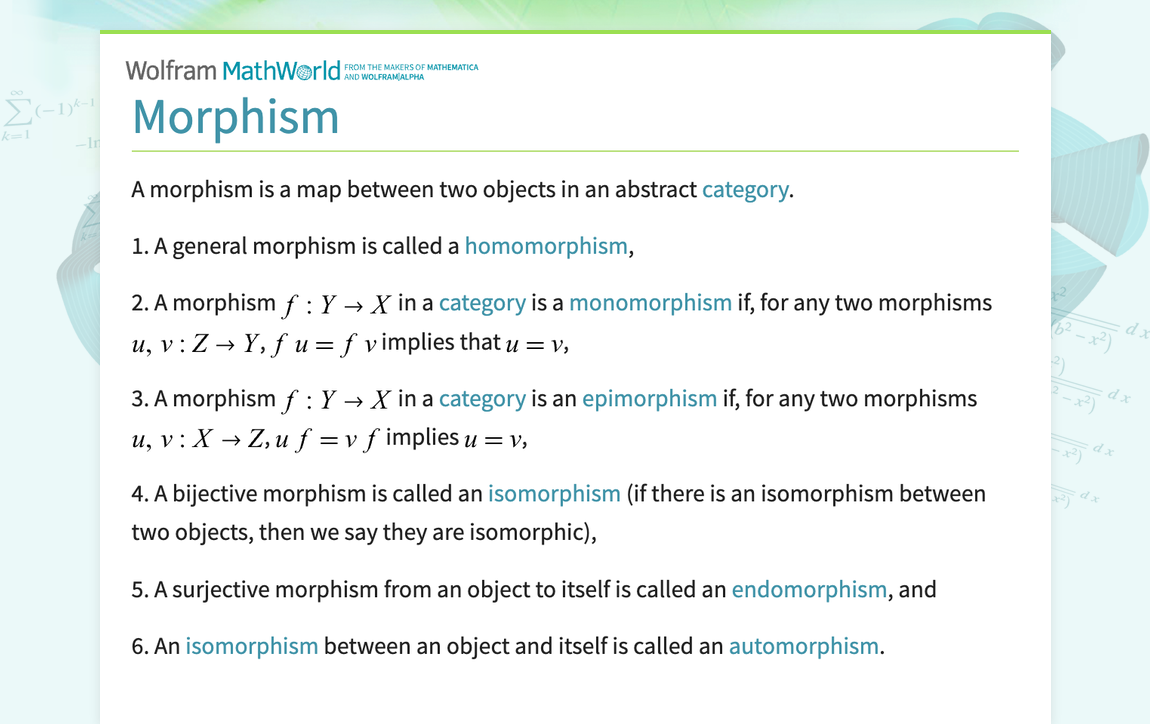 Morphism -- from Wolfram MathWorld