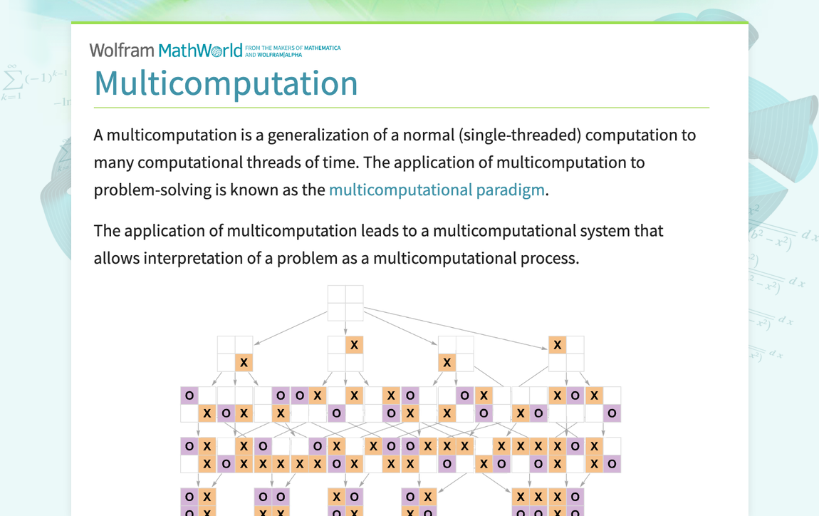 Multicomputation -- from Wolfram MathWorld