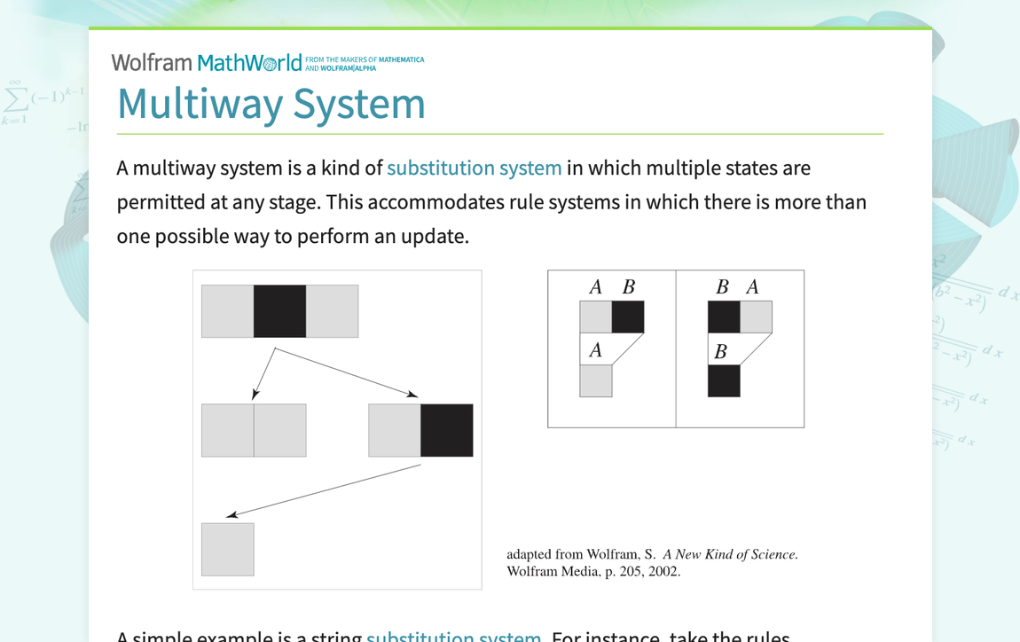 Multiway System -- from Wolfram MathWorld