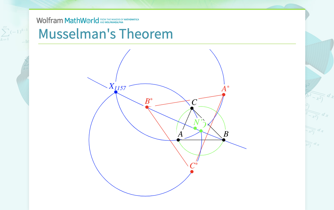Musselman's Theorem -- from Wolfram MathWorld