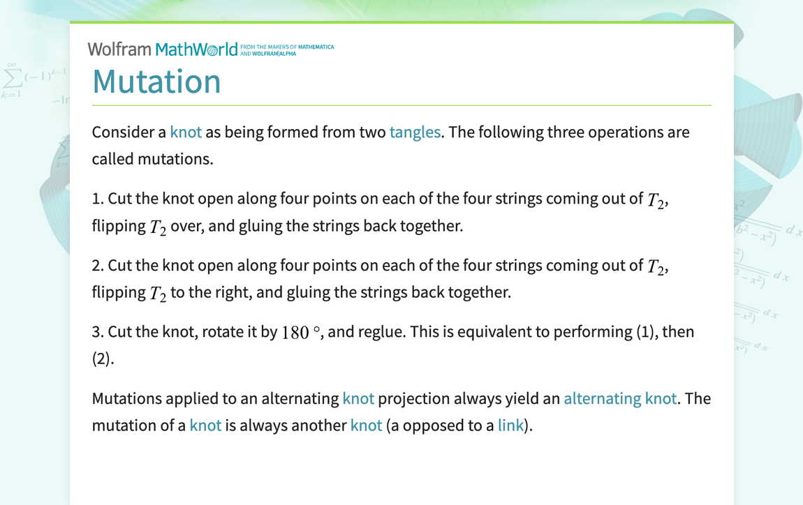 Mutation -- from Wolfram MathWorld