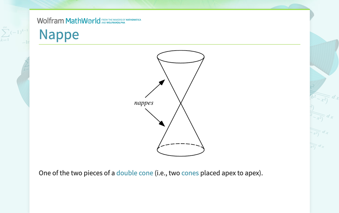 Nappe -- from Wolfram MathWorld