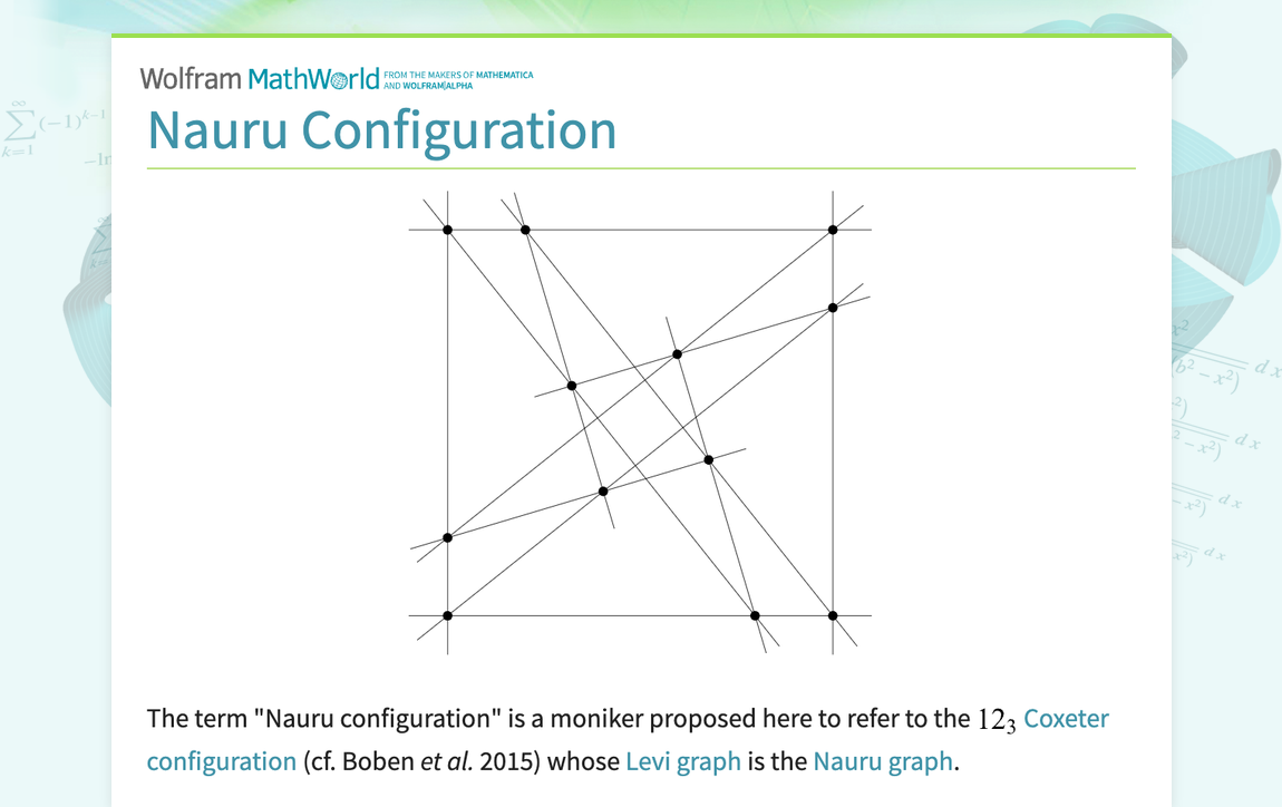 Nauru Configuration -- from Wolfram MathWorld