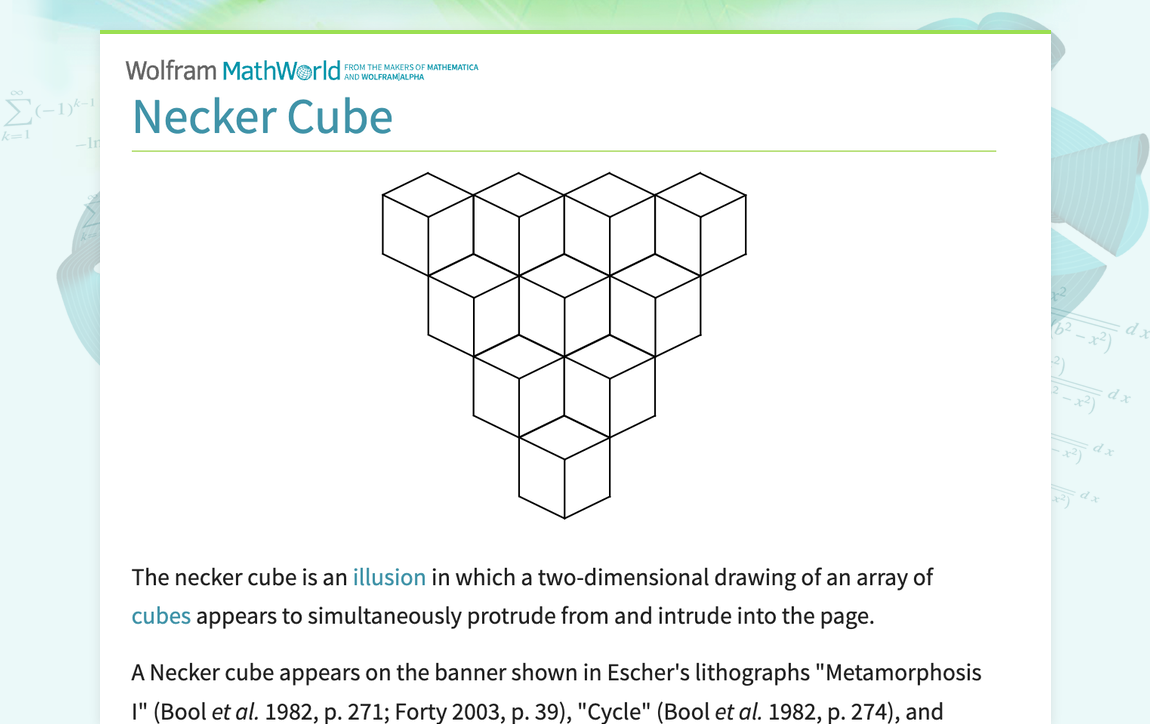 Necker Cube -- from Wolfram MathWorld