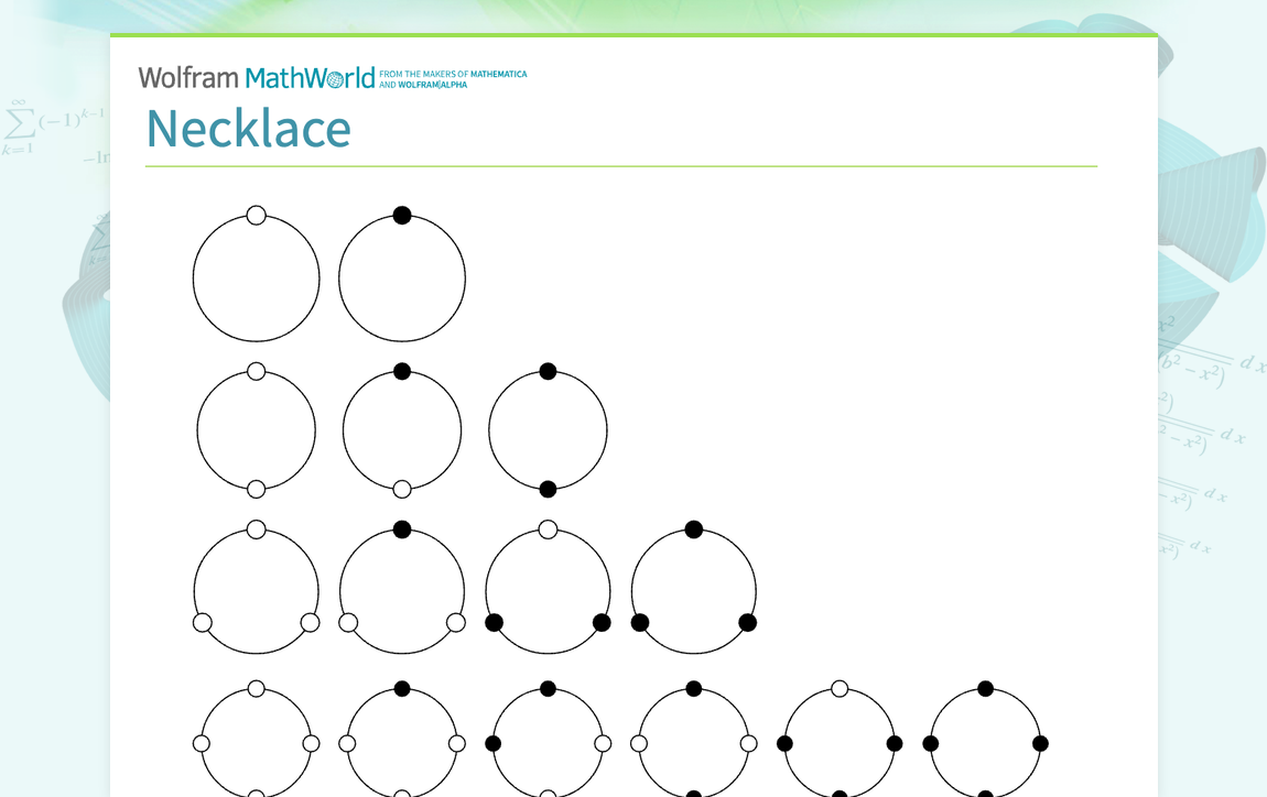 Necklace -- from Wolfram MathWorld