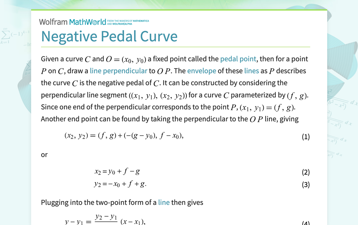 Negative Pedal Curve -- from Wolfram MathWorld