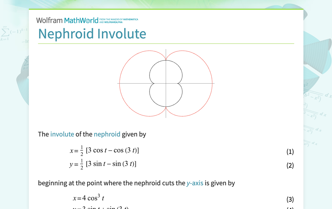 Nephroid Involute -- from Wolfram MathWorld