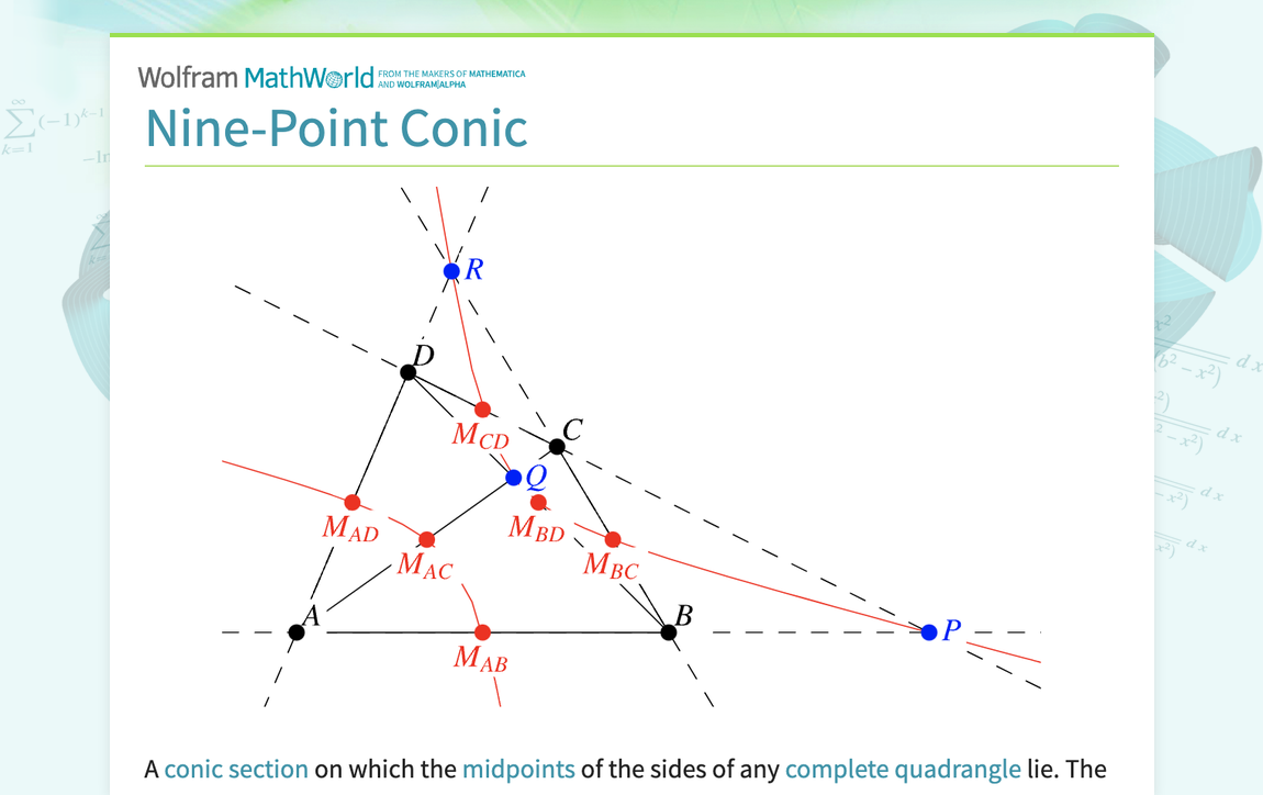 Nine-Point Conic -- from Wolfram MathWorld