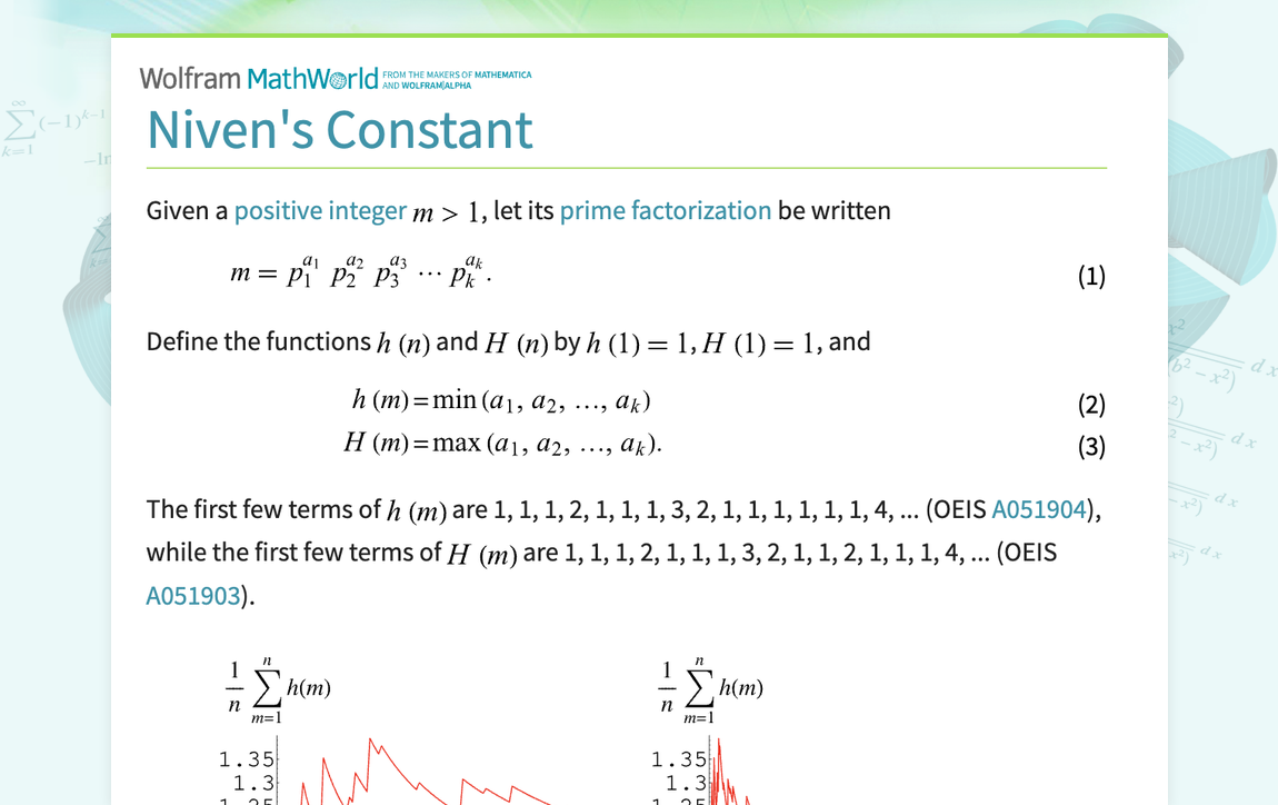 Niven's Constant -- from Wolfram MathWorld