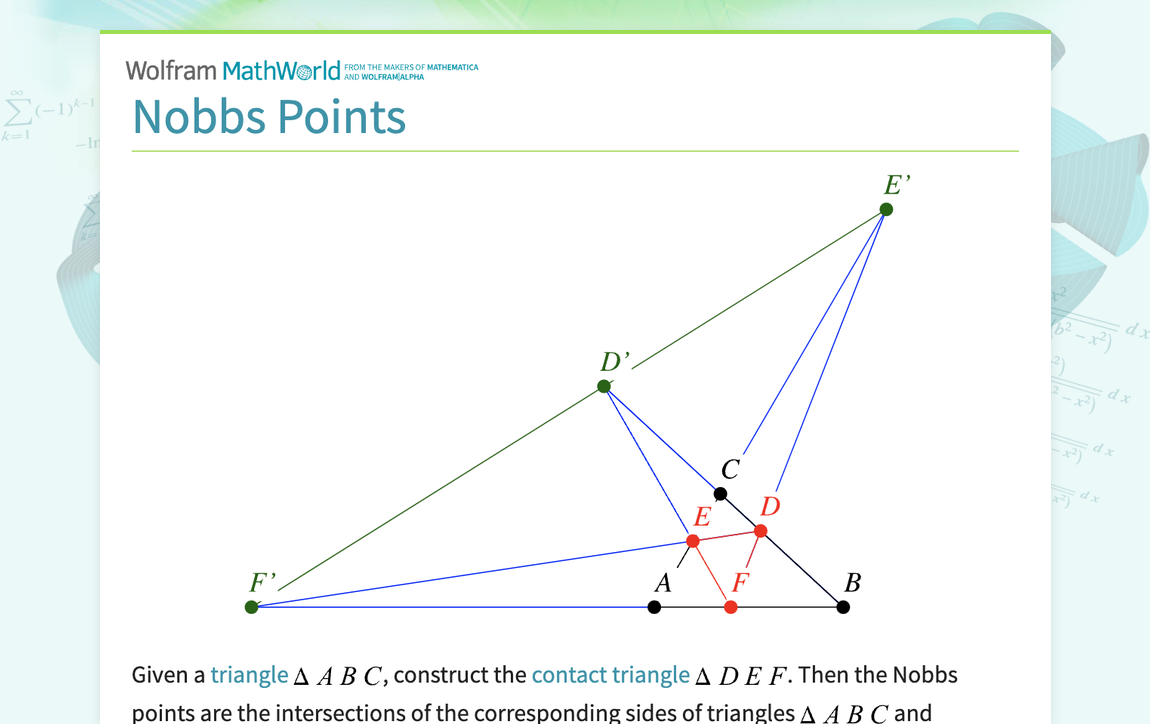 Nobbs Points -- from Wolfram MathWorld