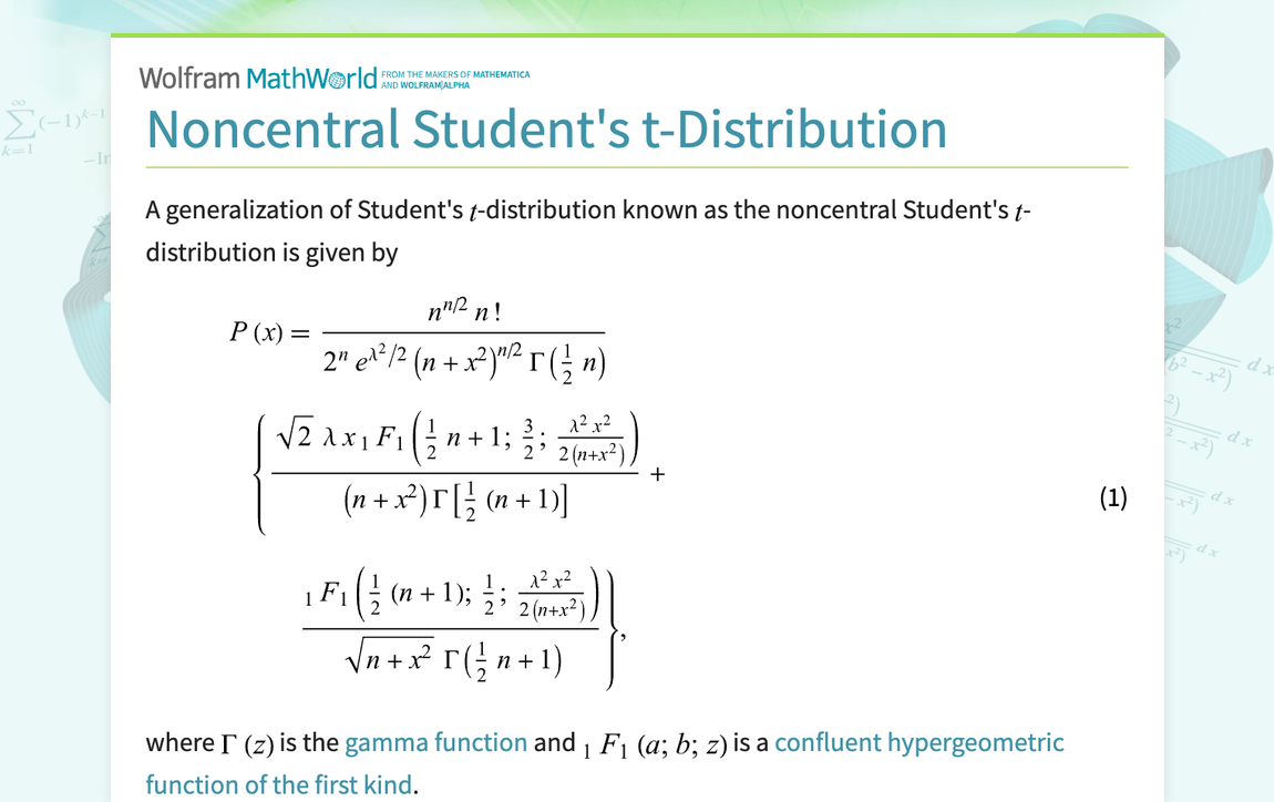 T Distribution