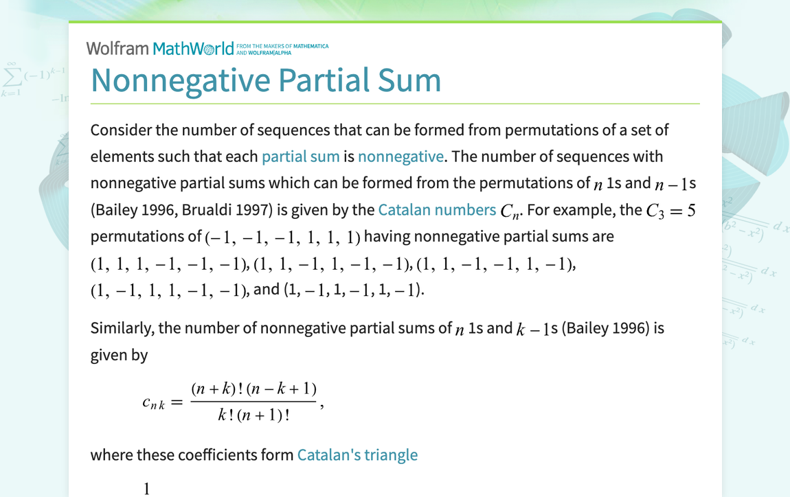 Nonnegative Partial Sum -- from Wolfram MathWorld