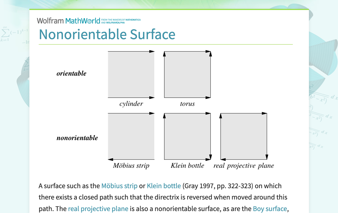 Nonorientable Surface -- from Wolfram MathWorld