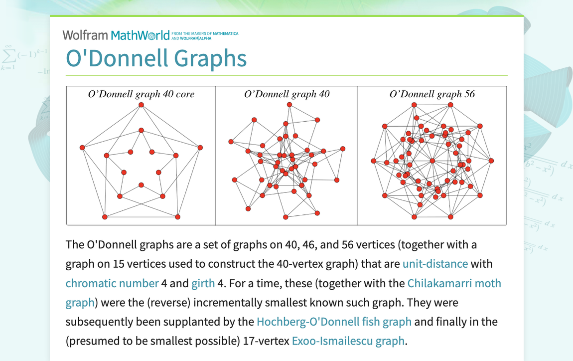 O'Donnell Graphs -- from Wolfram MathWorld