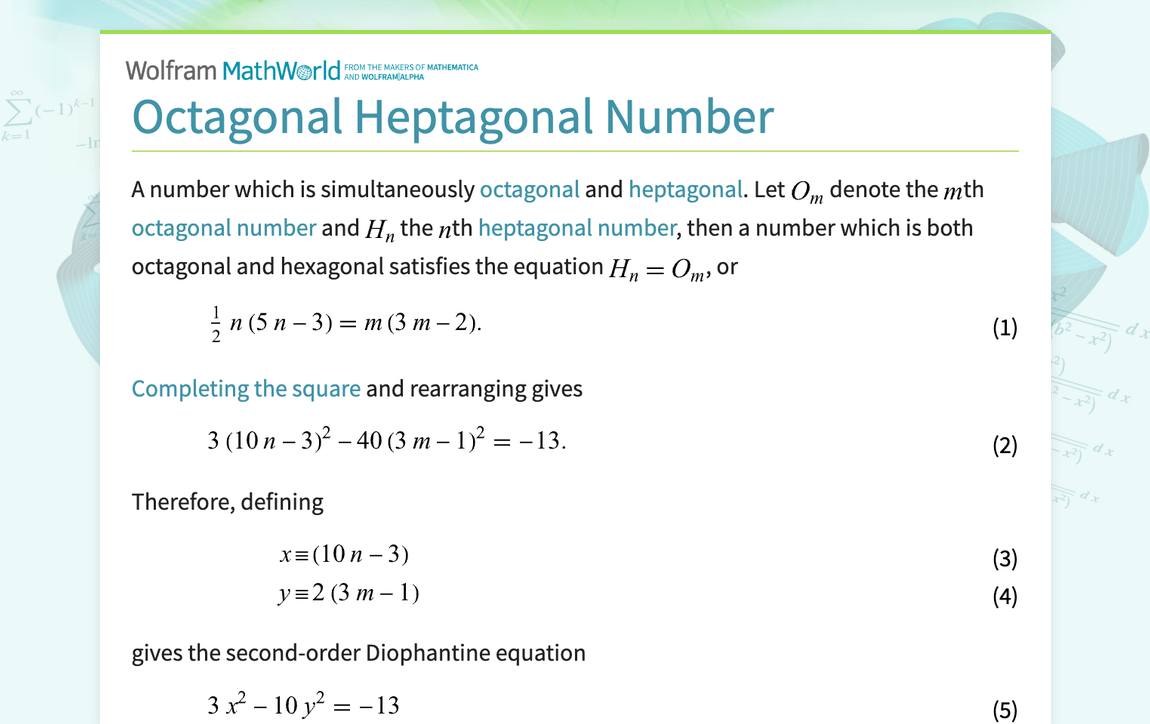 Octagonal Heptagonal Number -- from Wolfram MathWorld