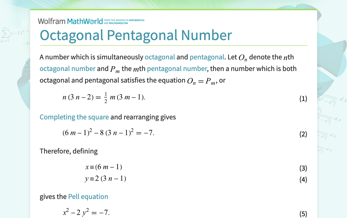 Octagonal Pentagonal Number -- from Wolfram MathWorld