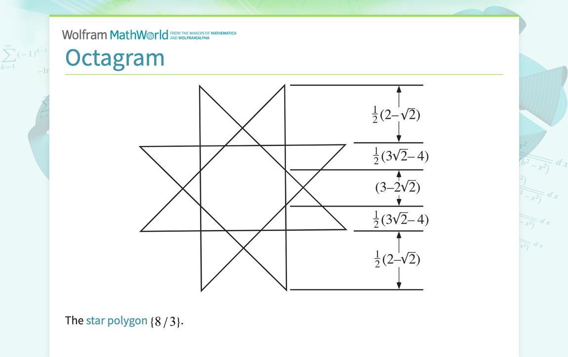 Octagram -- from Wolfram MathWorld