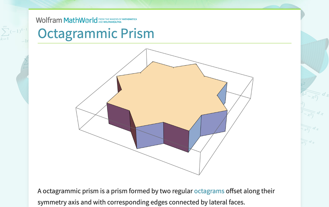 Octagrammic Prism -- from Wolfram MathWorld