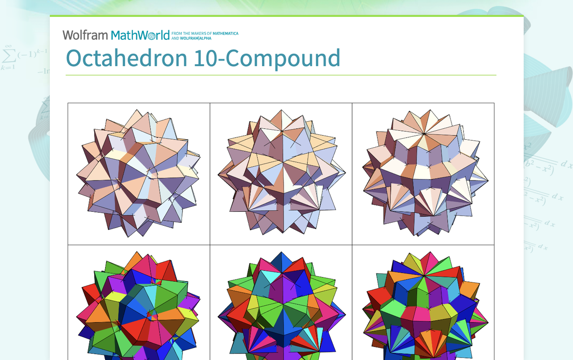 Octahedron 10-Compound -- from Wolfram MathWorld