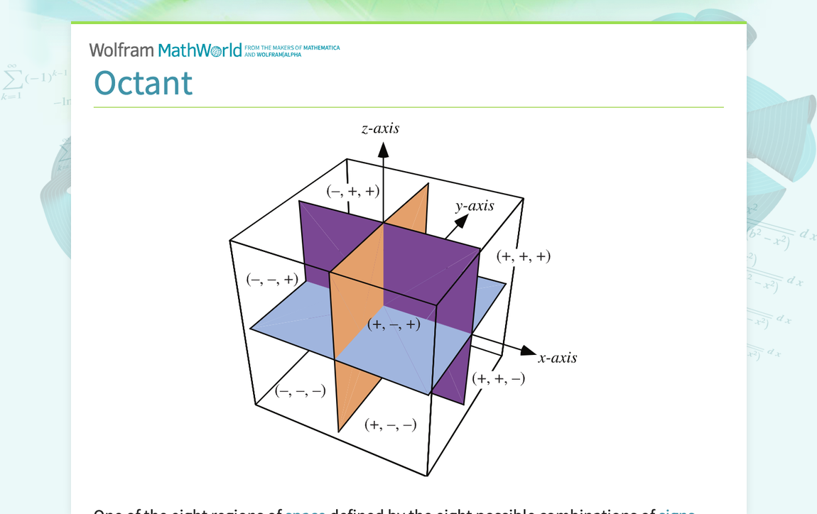Octant -- from Wolfram MathWorld