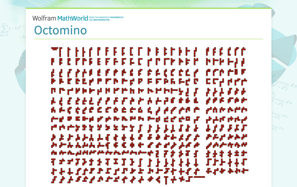 Octomino -- from Wolfram MathWorld