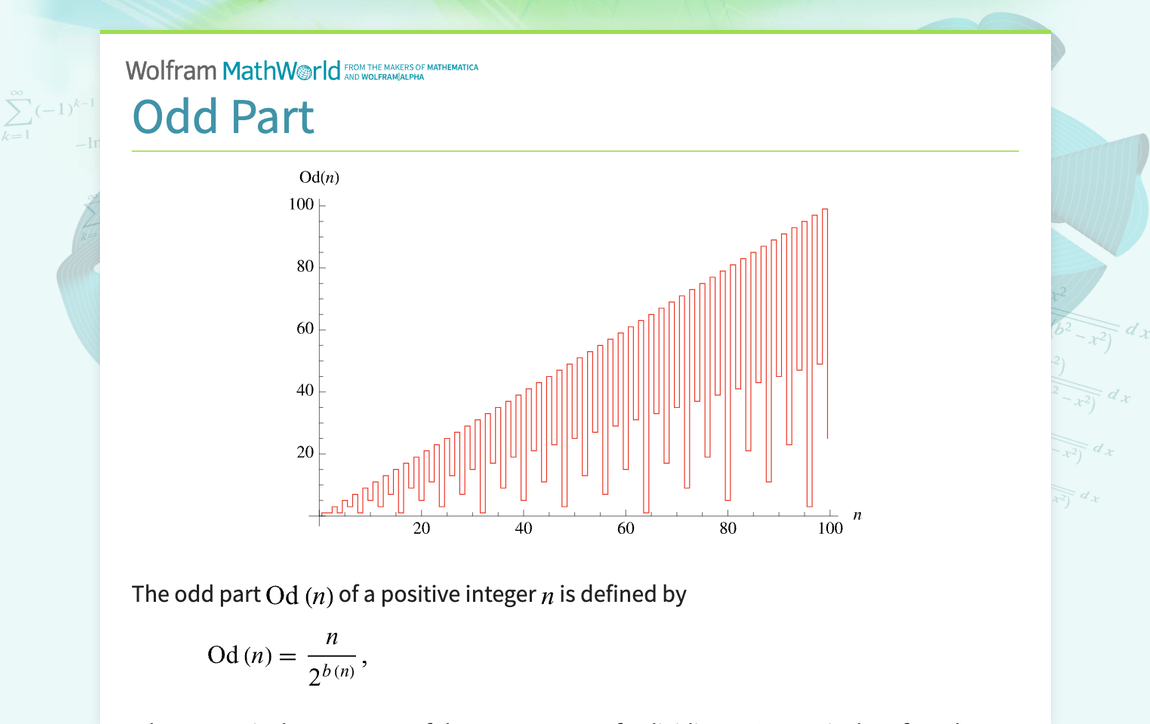 Odd Part -- from Wolfram MathWorld