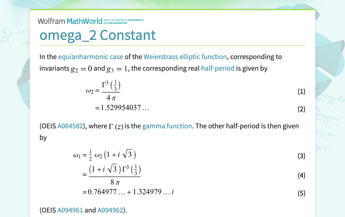 omega_2 Constant -- from Wolfram MathWorld