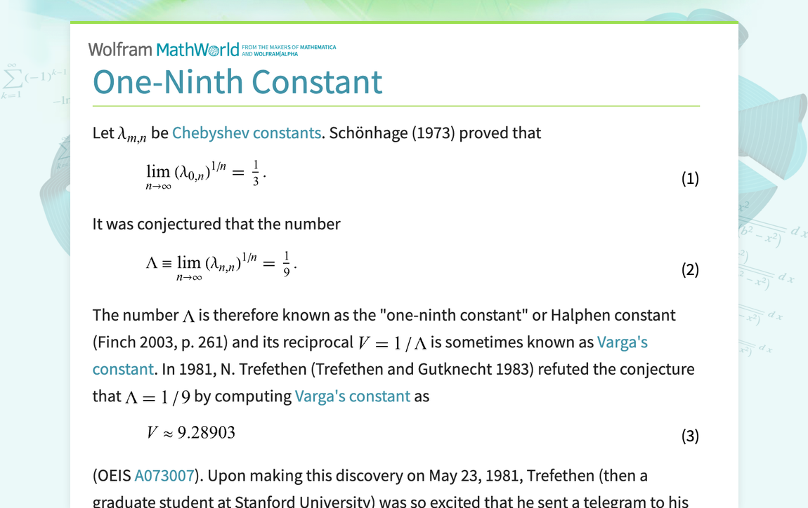 One-Ninth Constant -- from Wolfram MathWorld