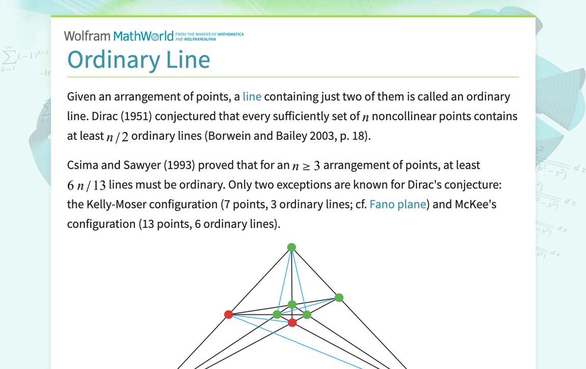 Ordinary Line -- from Wolfram MathWorld