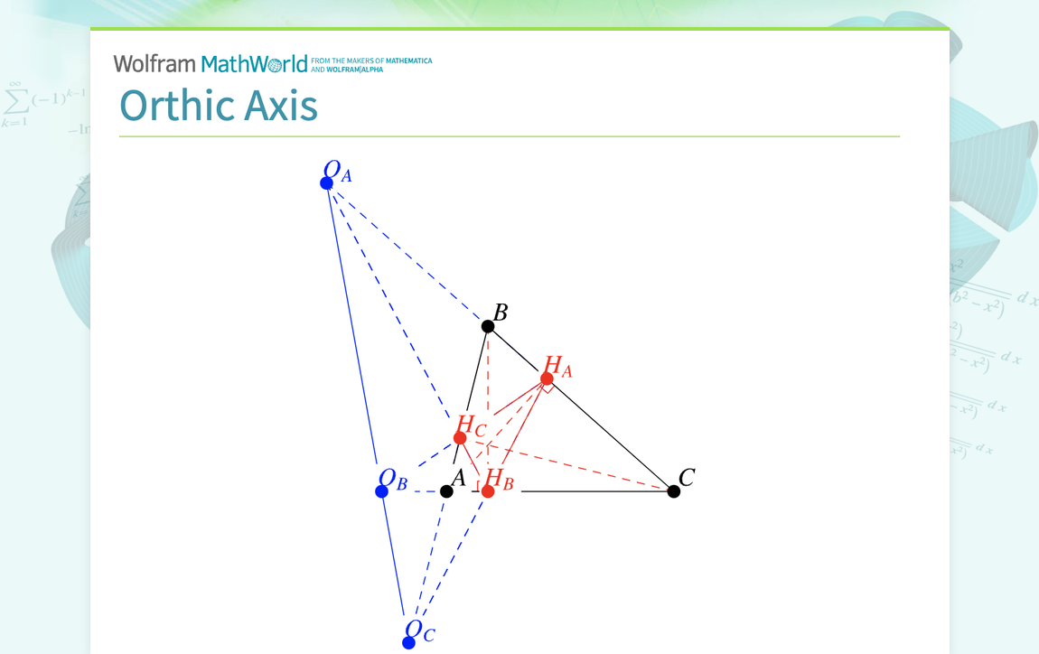 Orthic Axis -- from Wolfram MathWorld