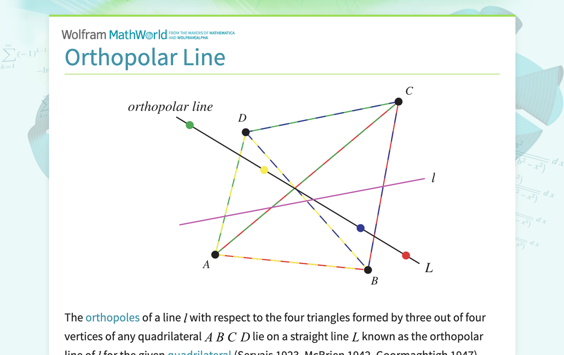 Orthopolar Line -- from Wolfram MathWorld