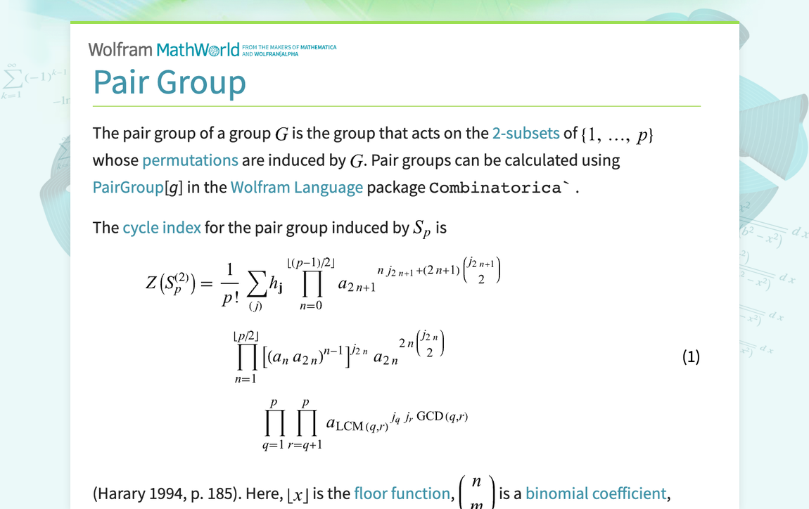 Pair Group -- from Wolfram MathWorld