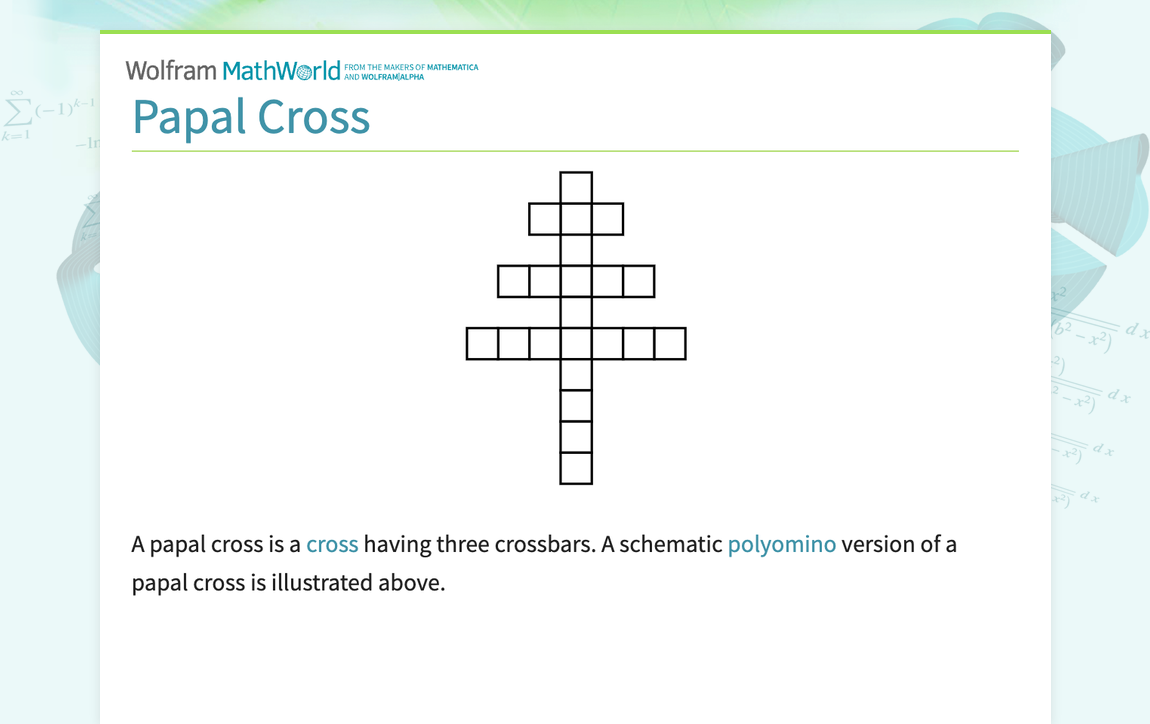 Papal Cross -- from Wolfram MathWorld