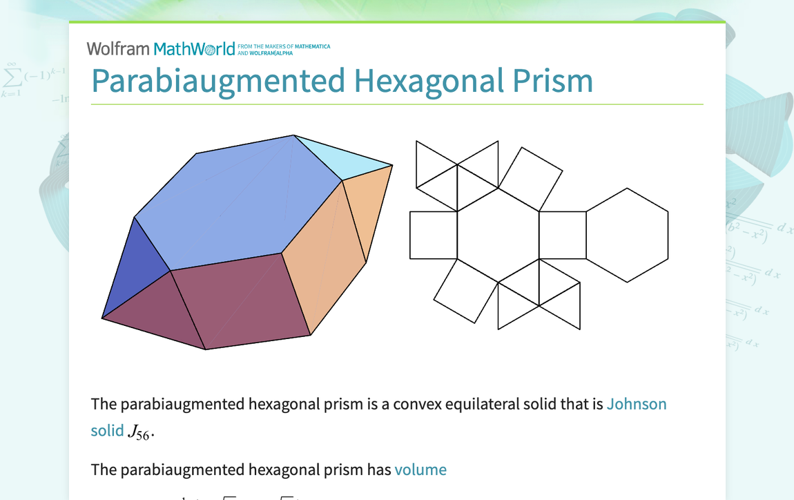 Parabiaugmented Hexagonal Prism -- from Wolfram MathWorld