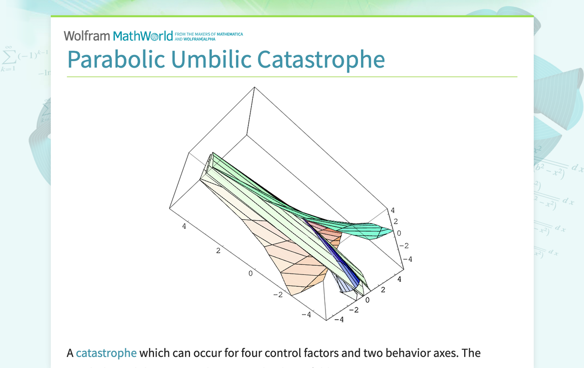 Parabolic Umbilic Catastrophe -- from Wolfram MathWorld