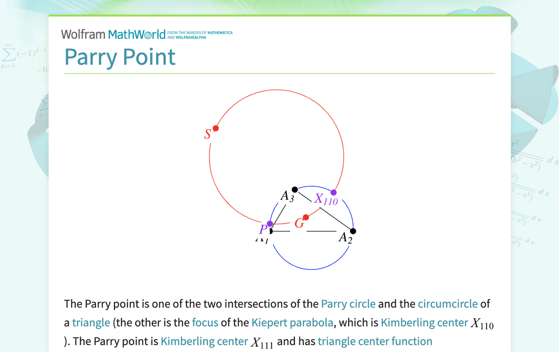 Parry Point -- from Wolfram MathWorld
