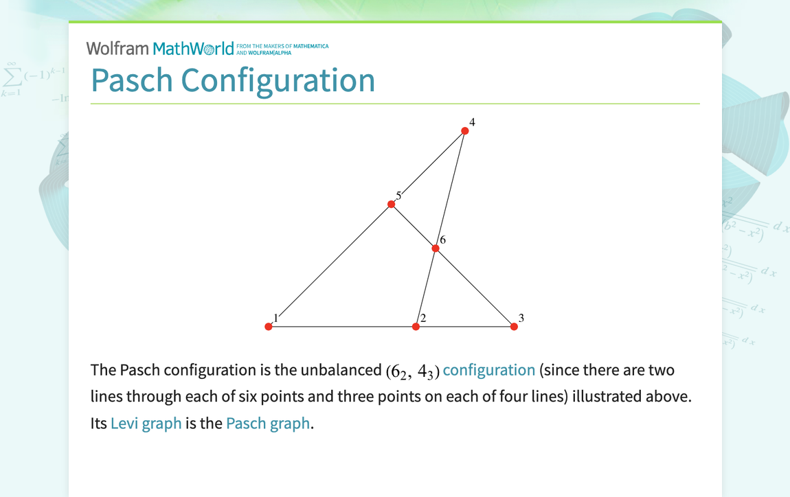 Pasch Configuration -- from Wolfram MathWorld