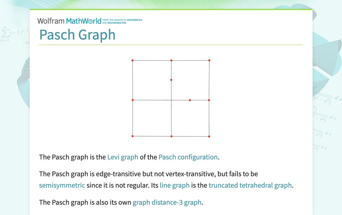 Pasch Graph -- from Wolfram MathWorld