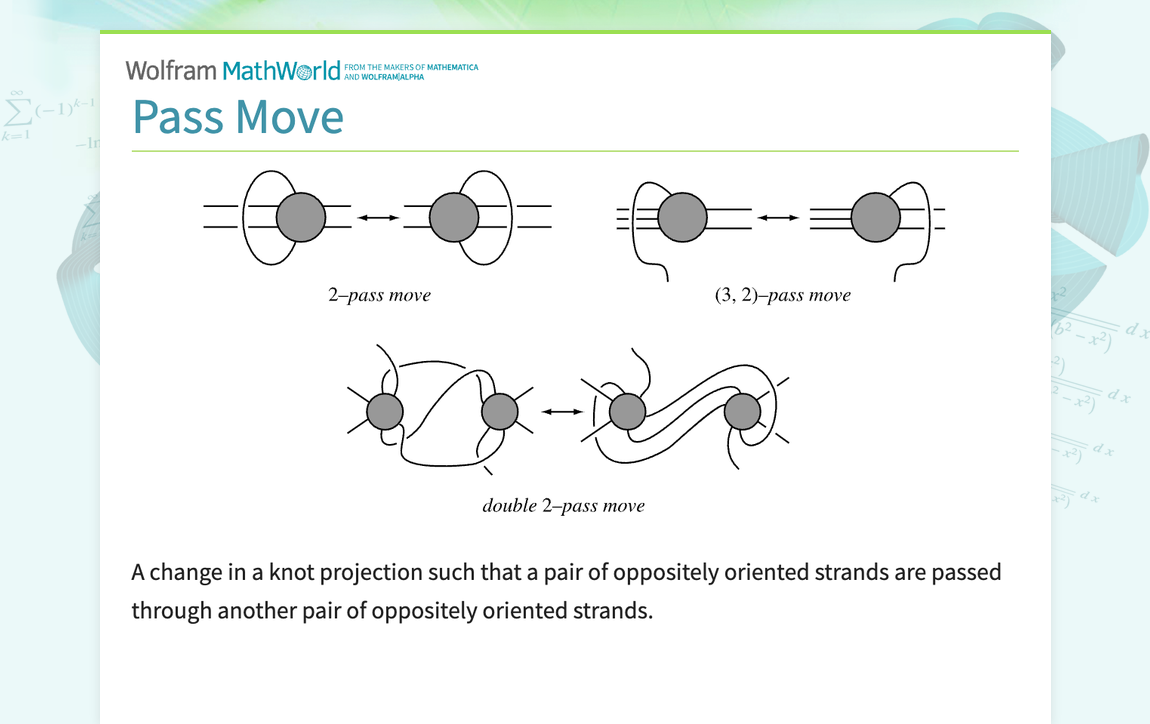 Pass Move -- from Wolfram MathWorld