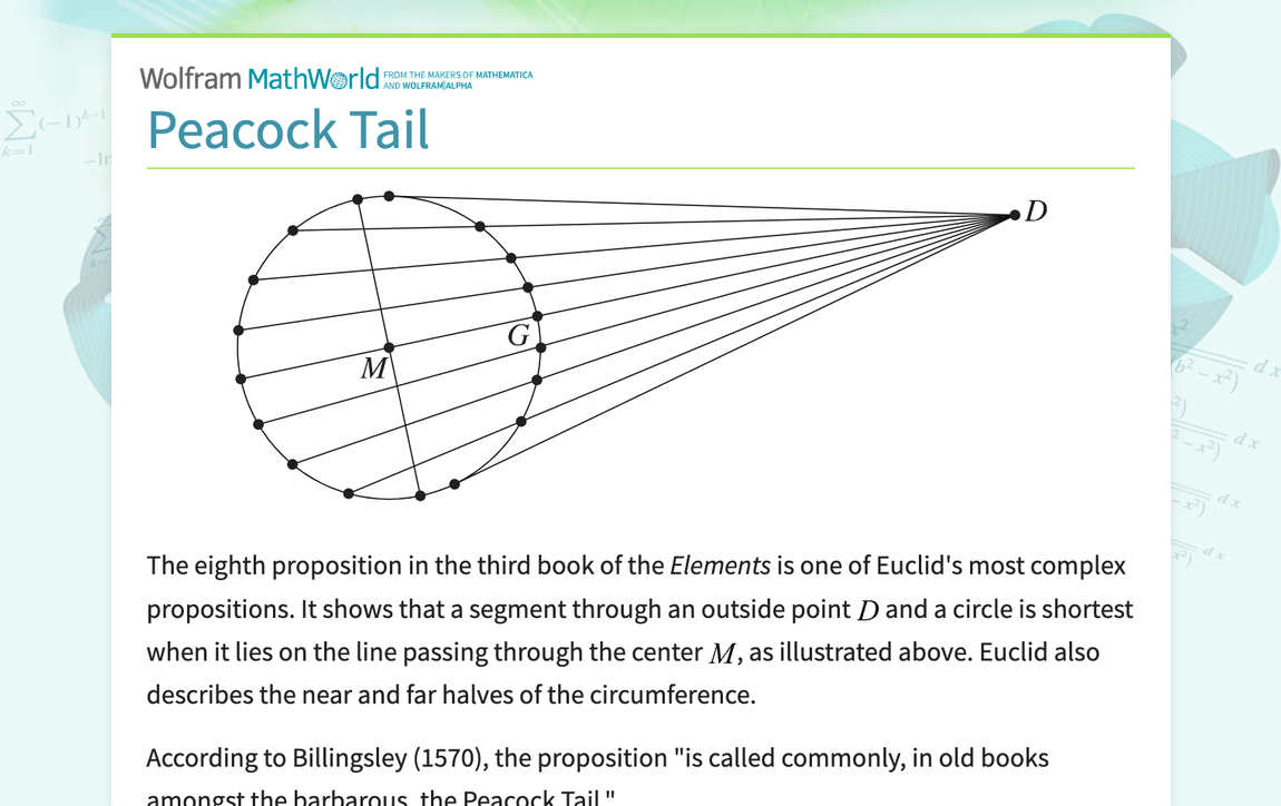Peacock Tail -- from Wolfram MathWorld