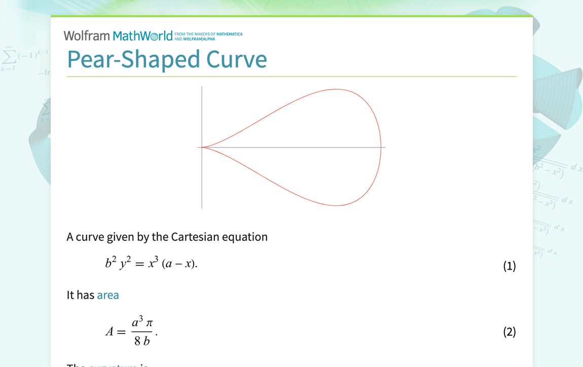 Pear-Shaped Curve -- from Wolfram MathWorld