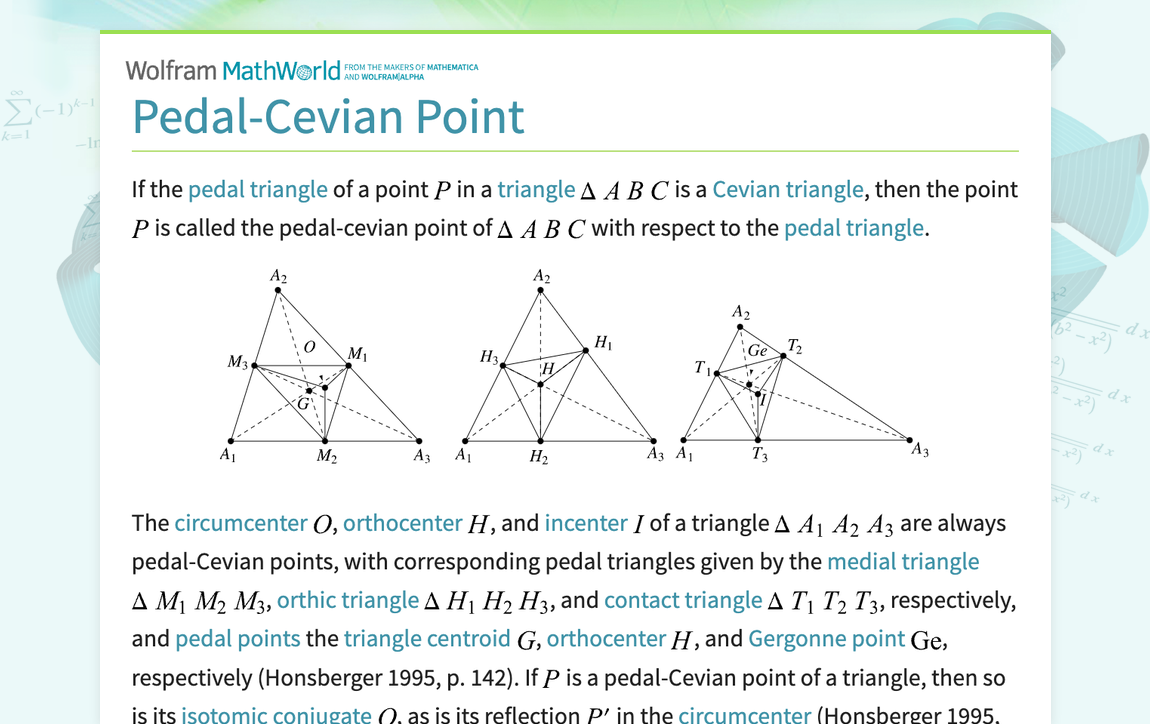 Pedal-Cevian Point -- from Wolfram MathWorld