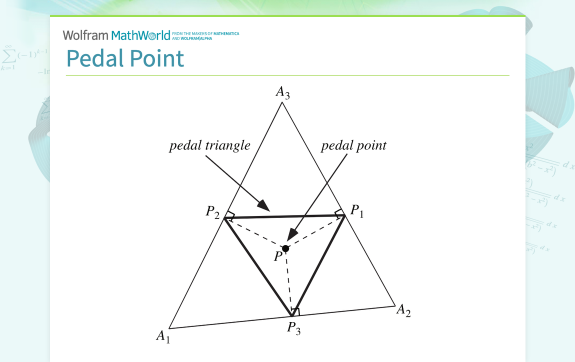 Pedal Point -- from Wolfram MathWorld