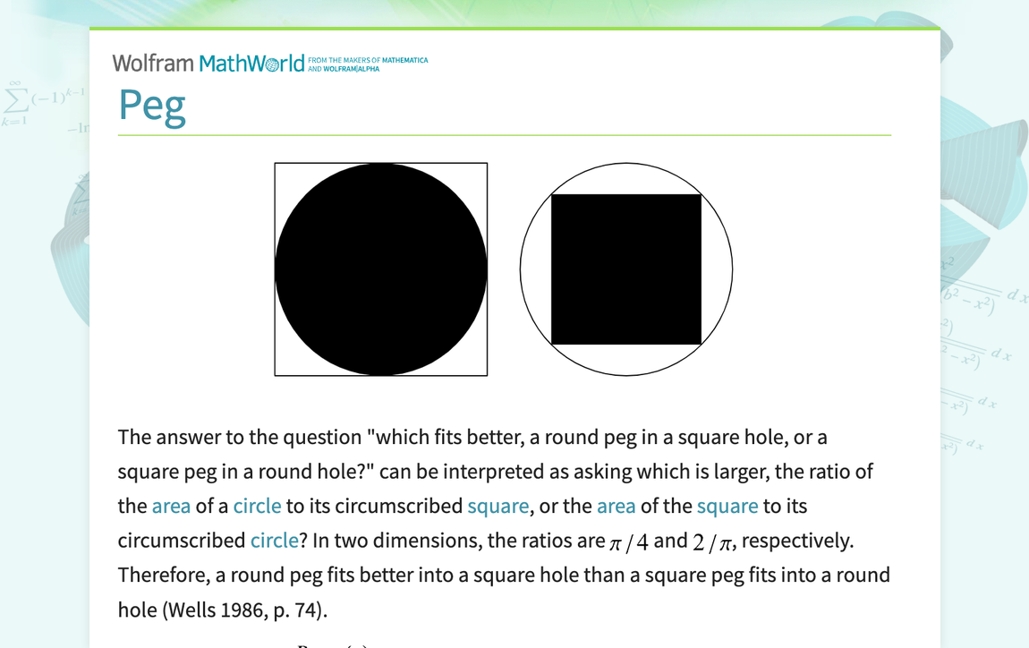 Peg -- from Wolfram MathWorld