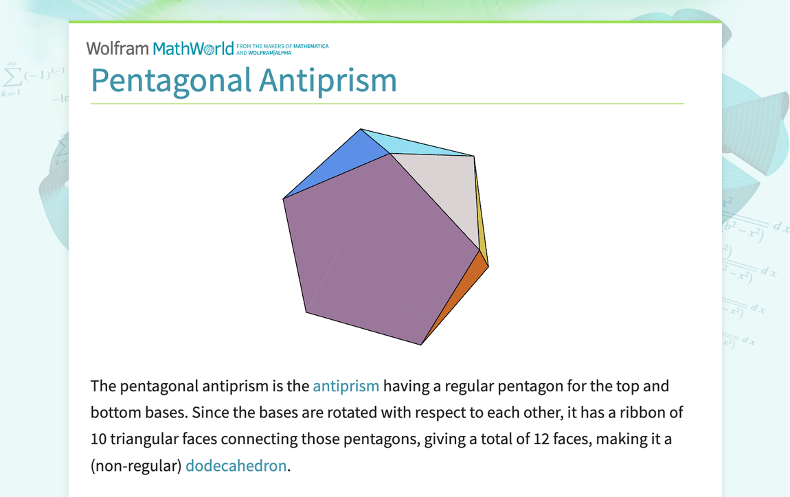 Pentagonal Antiprism -- from Wolfram MathWorld