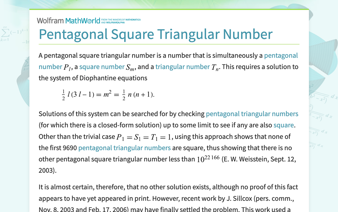 Pentagonal Square Triangular Number -- from Wolfram MathWorld