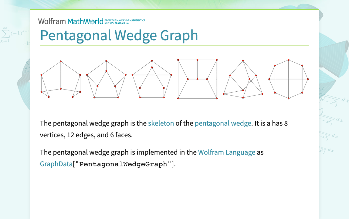 Pentagonal Wedge Graph -- from Wolfram MathWorld